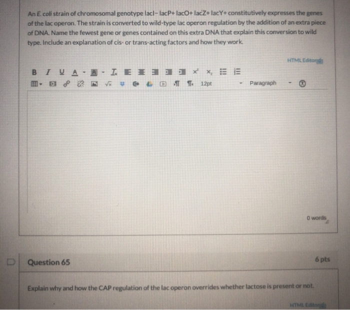 An E coli strain of chromosomal genotype lacl-lacP+ | Chegg.com
