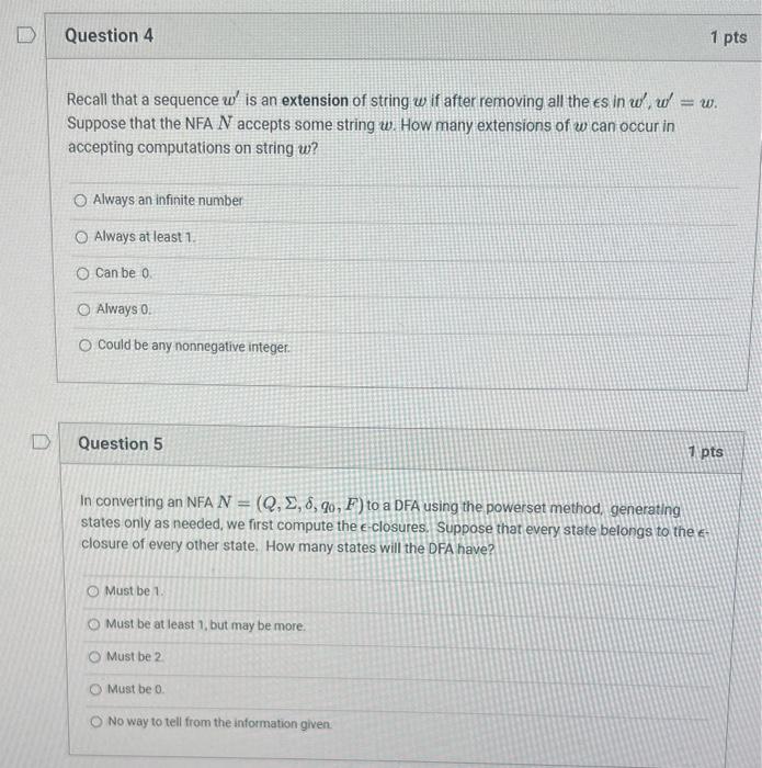 Solved Recall that a sequence w′ is an extension of string w | Chegg.com