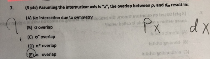 Solved Delta (6) bonding can result from: a. p-orbitals | Chegg.com