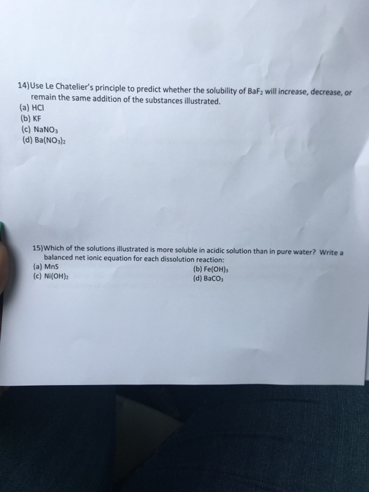 Solved 14)Use Le Chatelier's principle to predict whether | Chegg.com