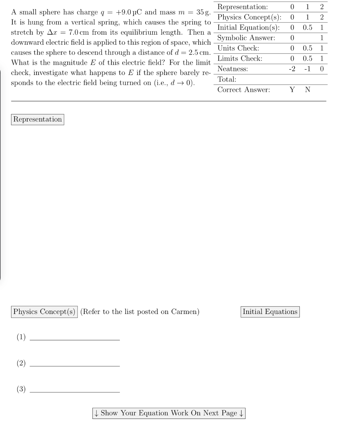Solved \table[[\table[[A small sphere has charge q=+9.0μC | Chegg.com
