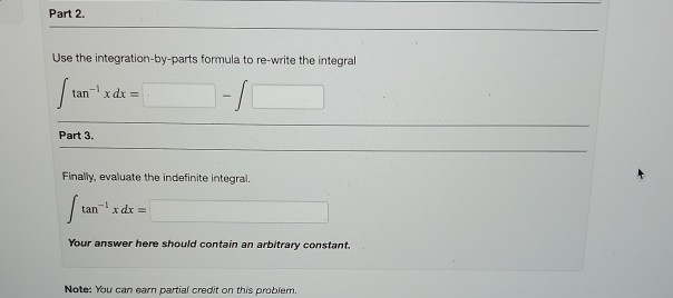 Solved (1 point) Integration by Parts - Indefinite Integral | Chegg.com