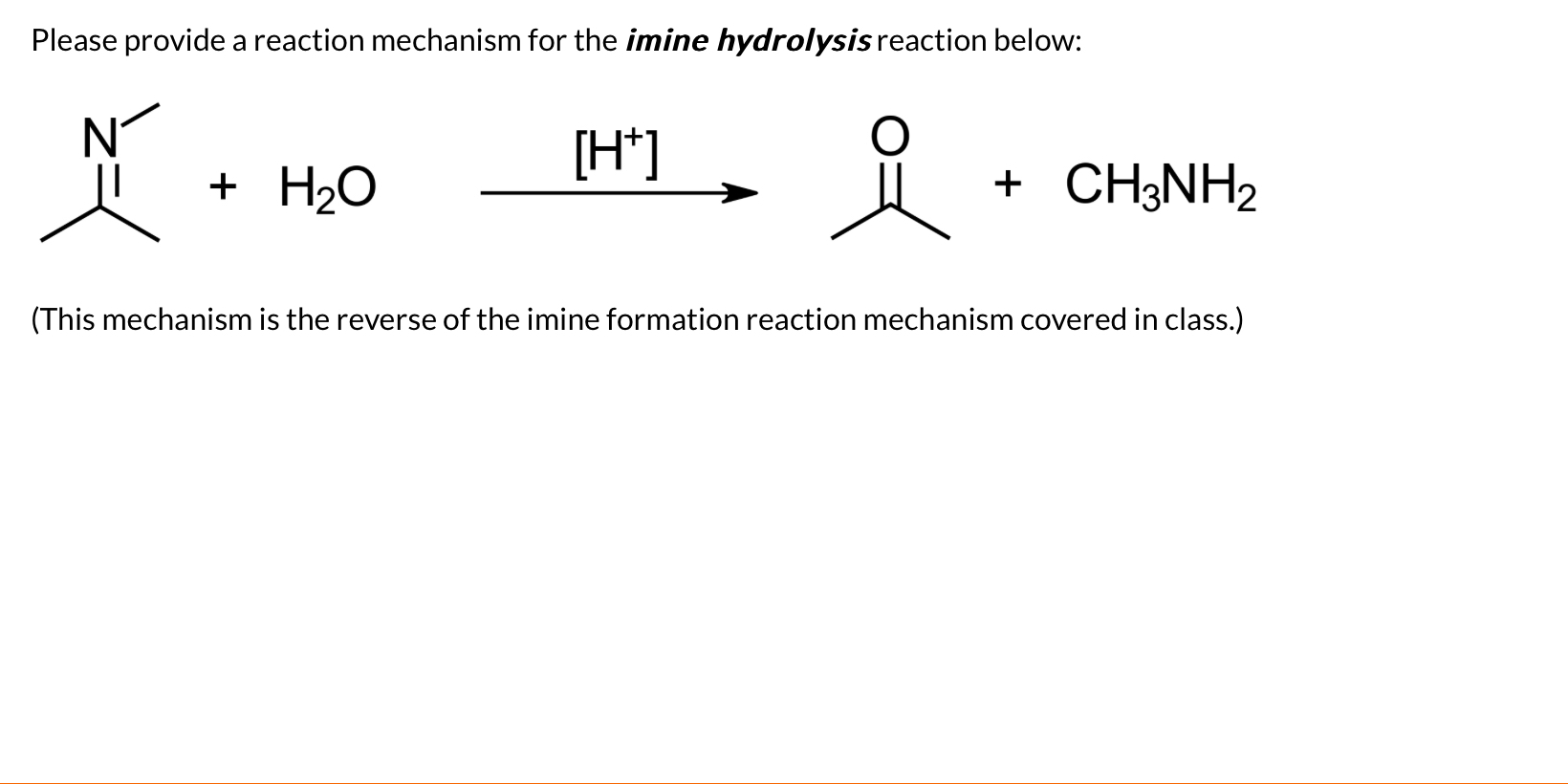 Solved Please provide a reaction mechanism for the imine | Chegg.com