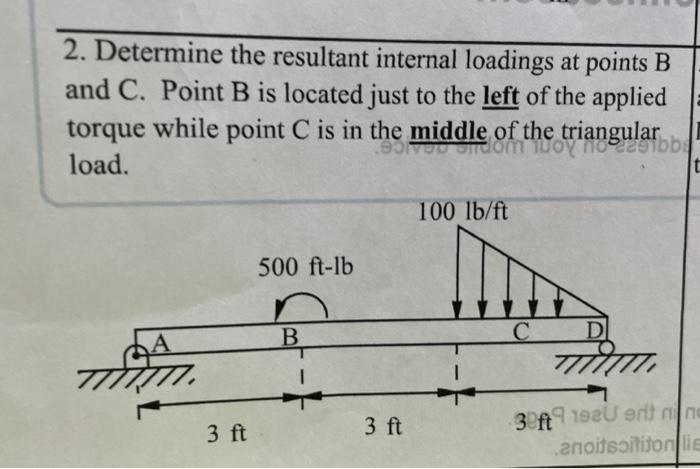 Solved 2. Determine the resultant internal loadings at | Chegg.com