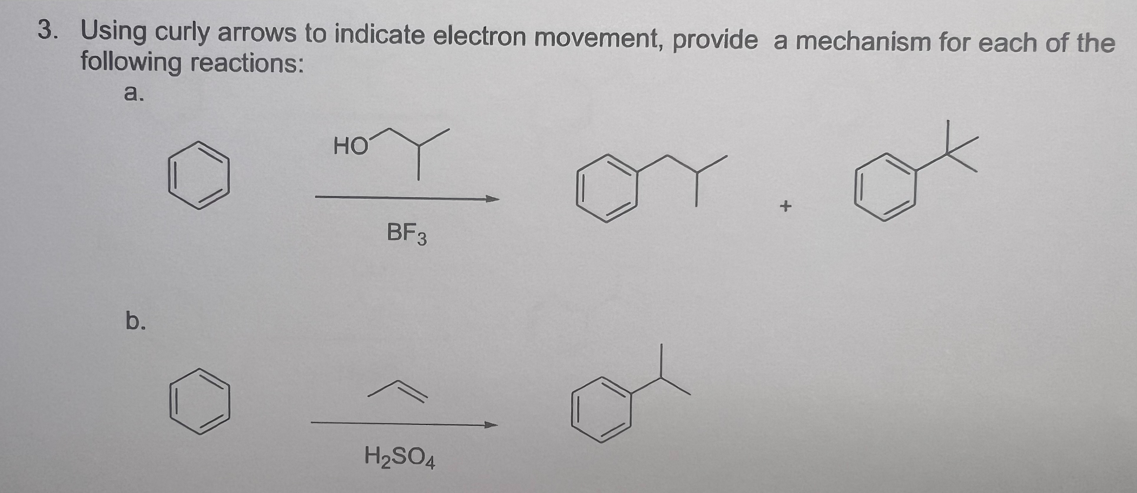 3. ﻿Using curly arrows to indicate electron movement, | Chegg.com