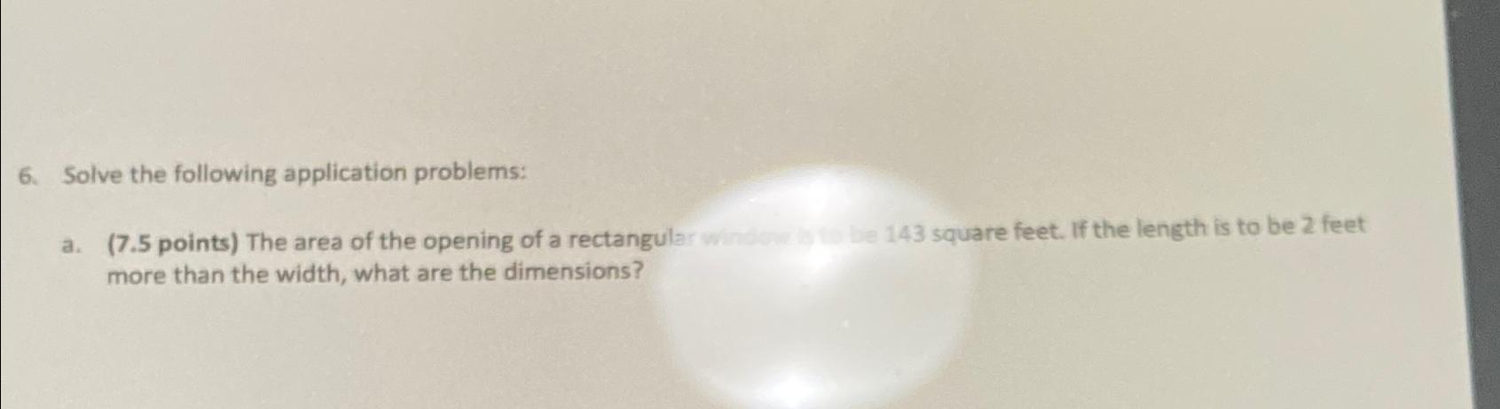 Solved Solve the following application problems:a. (7.5 | Chegg.com