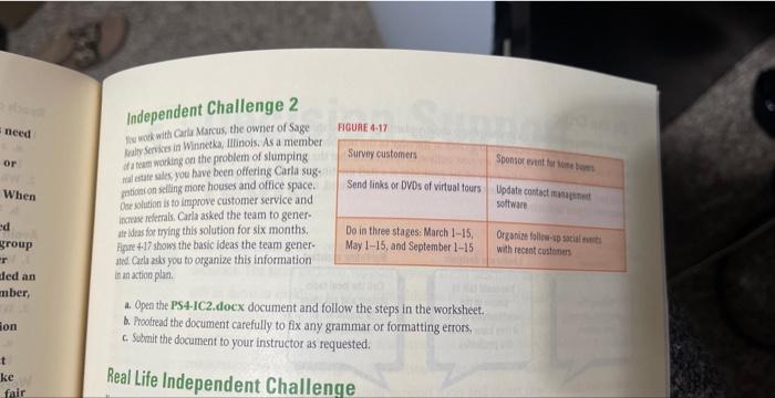 Independent Challenge 2 Ww wotk with Carla Marcus, | Chegg.com