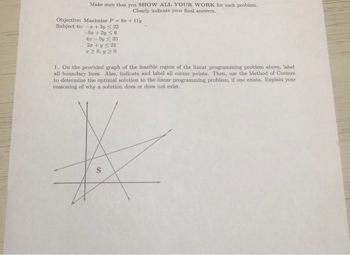 Solved Make sure that you SHOW ALL YOUR WORK for each | Chegg.com