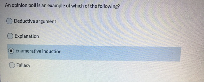 Solved In the following enumerative induction, what is the | Chegg.com