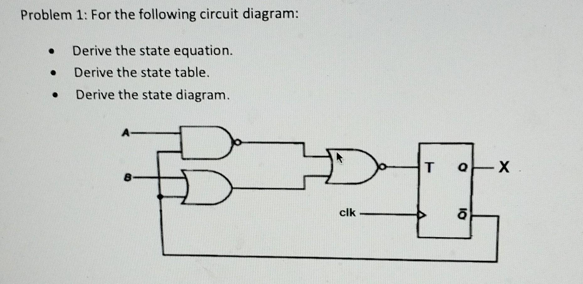 Problem 1: For the following circuit diagram: - | Chegg.com