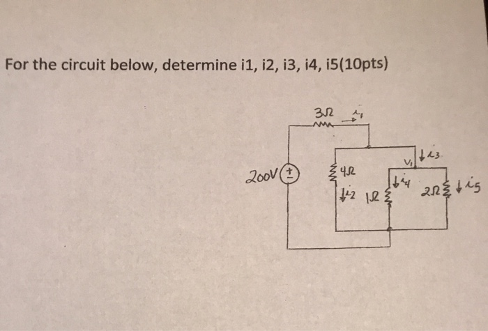 Solved For the circuit below, determine i1, 12, 13, 14, | Chegg.com