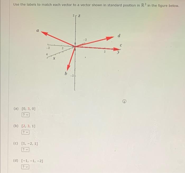 Solved Use the labels to match each vector to a vector shown | Chegg.com