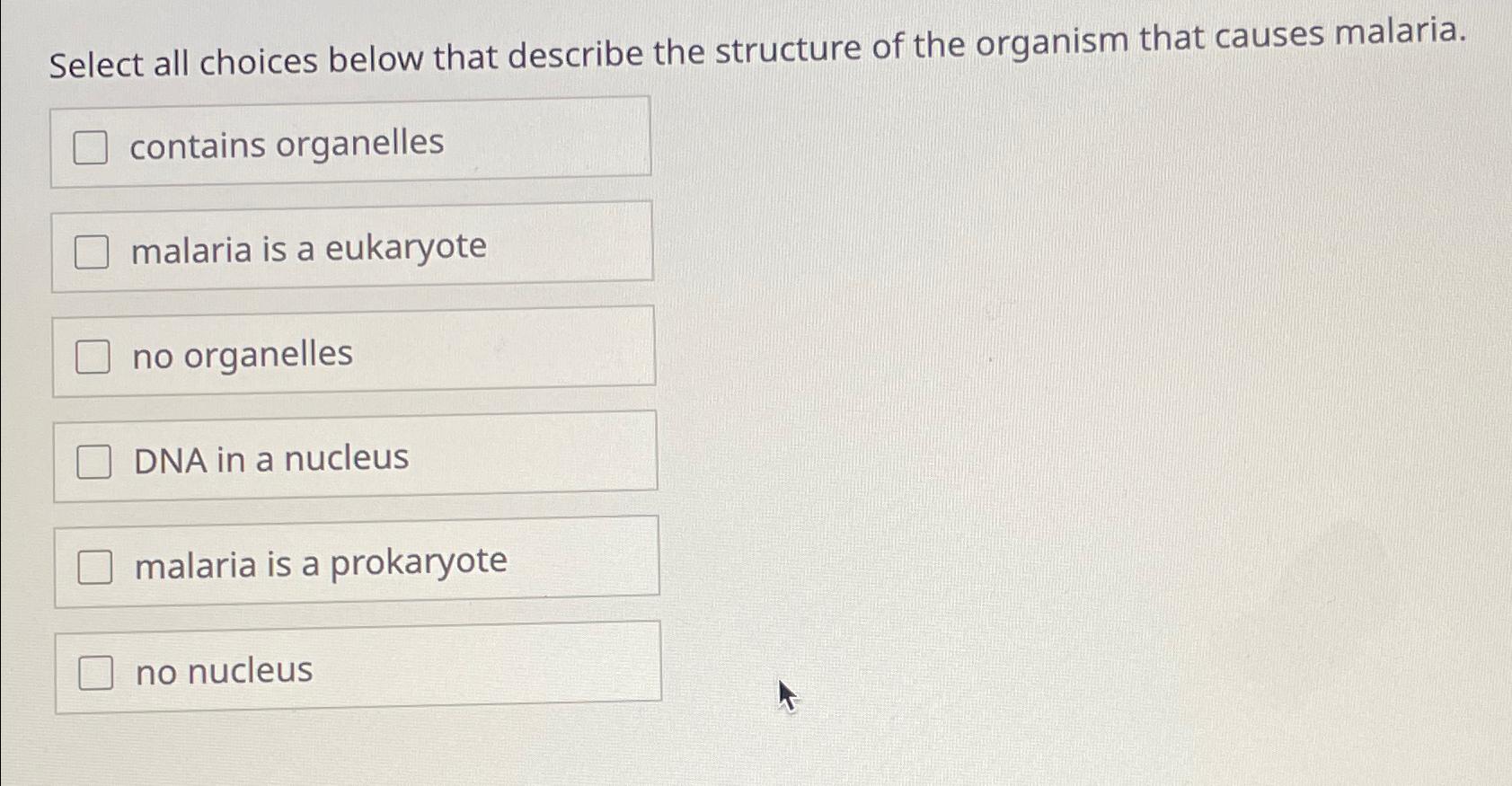 Solved Select all choices below that describe the structure | Chegg.com