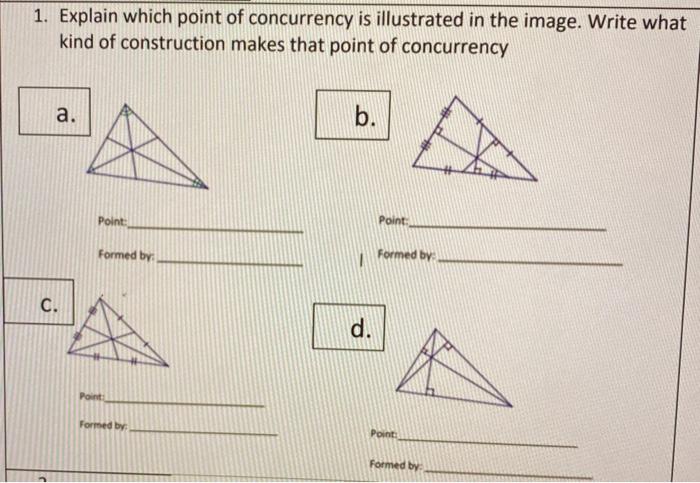 Solved 1. Explain which point of concurrency is illustrated | Chegg.com