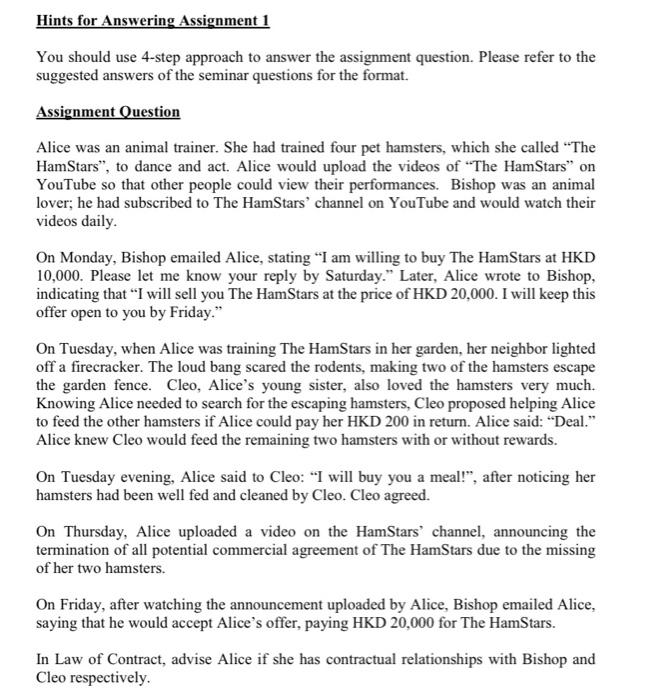 Hints for Answering Assignment 1 You should use | Chegg.com