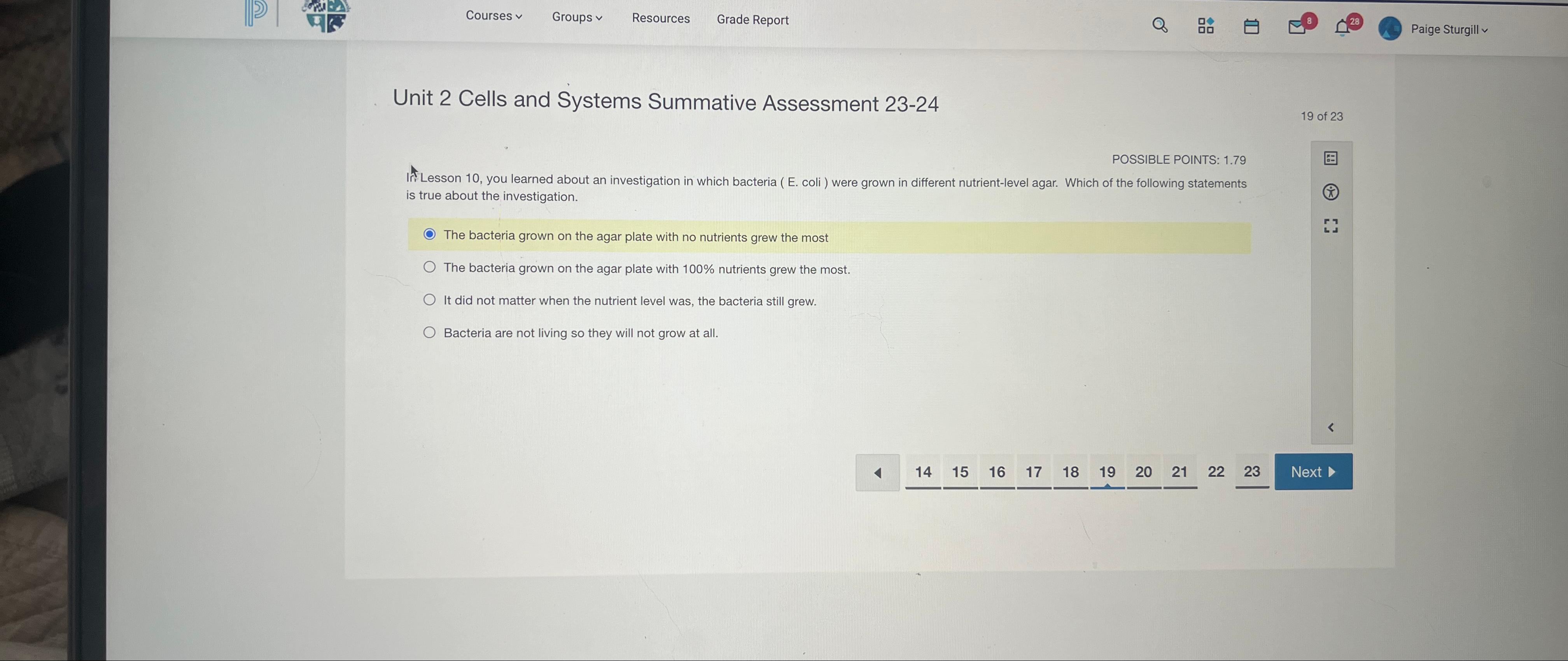 Solved Unit 2 ﻿Cells and Systems Summative Assessment | Chegg.com