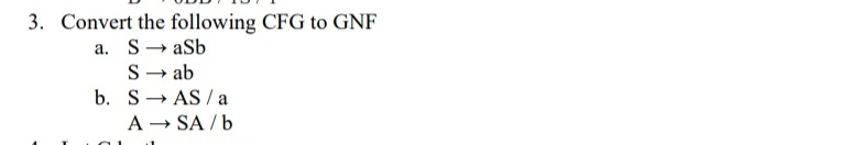 Solved Convert the following CFG to | Chegg.com