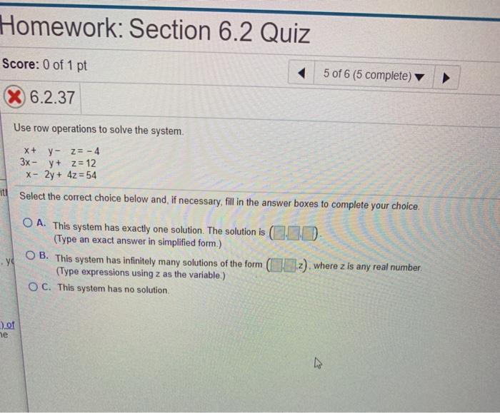 Solved Homework Section 6 2 Quiz Score 0 Of 1 Pt 5 Of 6 5
