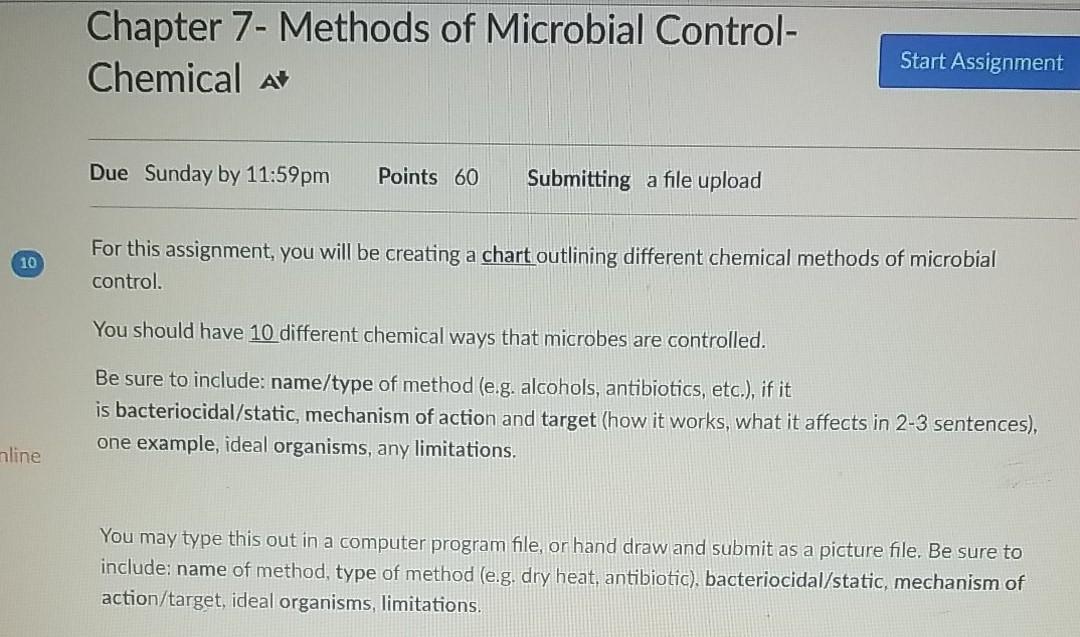 Solved Chapter 7- Methods of Microbial Control- Chemical | Chegg.com