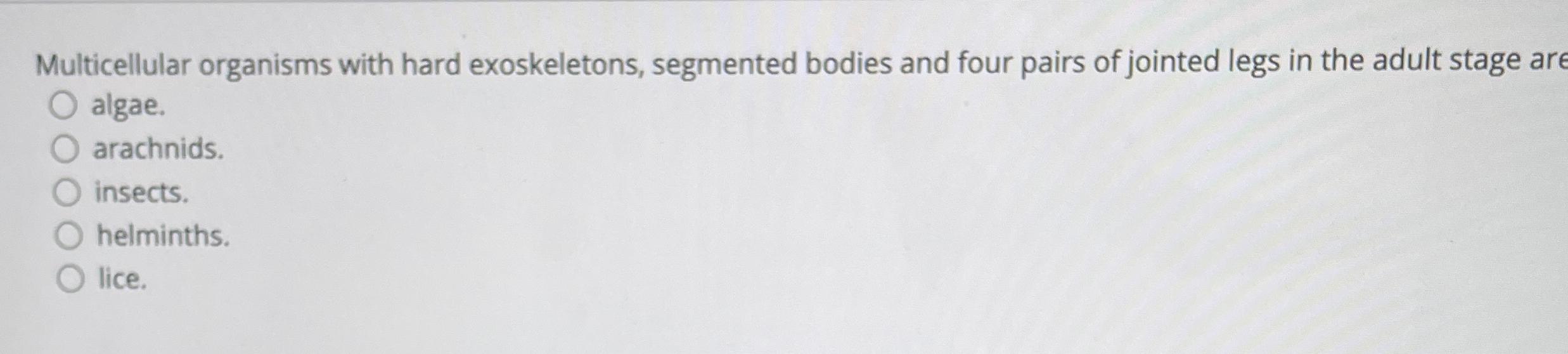 Solved Multicellular organisms with hard exoskeletons, | Chegg.com