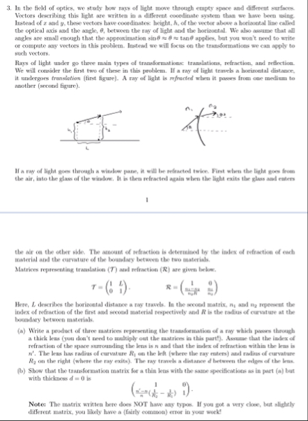 In the field of optics, we stady how rays of light | Chegg.com