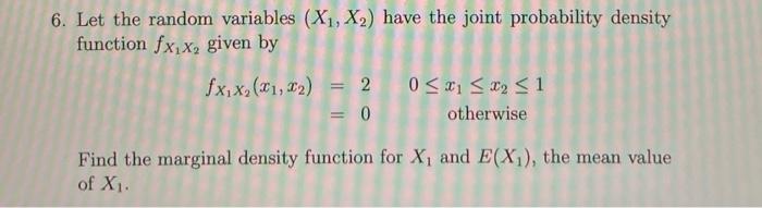Solved Let the random variables (X1,X2) have the joint | Chegg.com