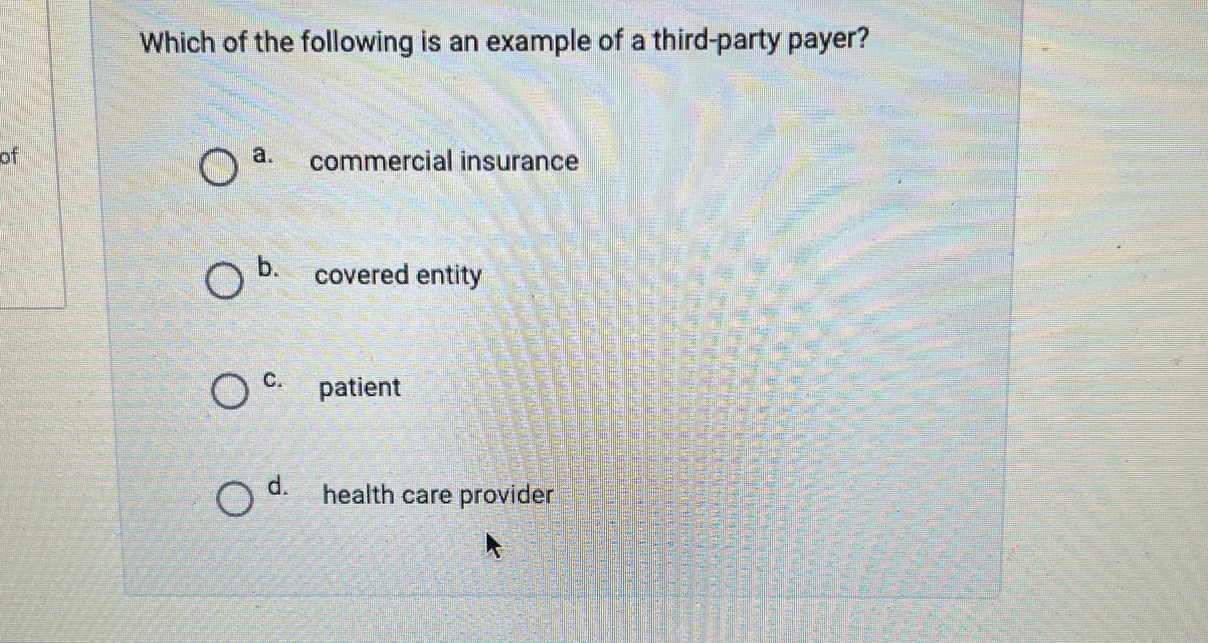 Solved Which of the following is an example of a third-party | Chegg.com