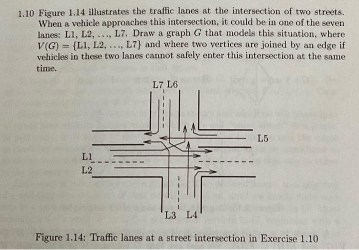 Solved 1.10 Figure 1.14 illustrates the traffic lanes at the | Chegg.com