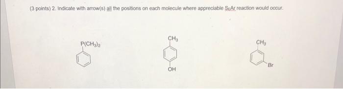 Solved (3 points) 2. Indicate with arrow(s) all the | Chegg.com