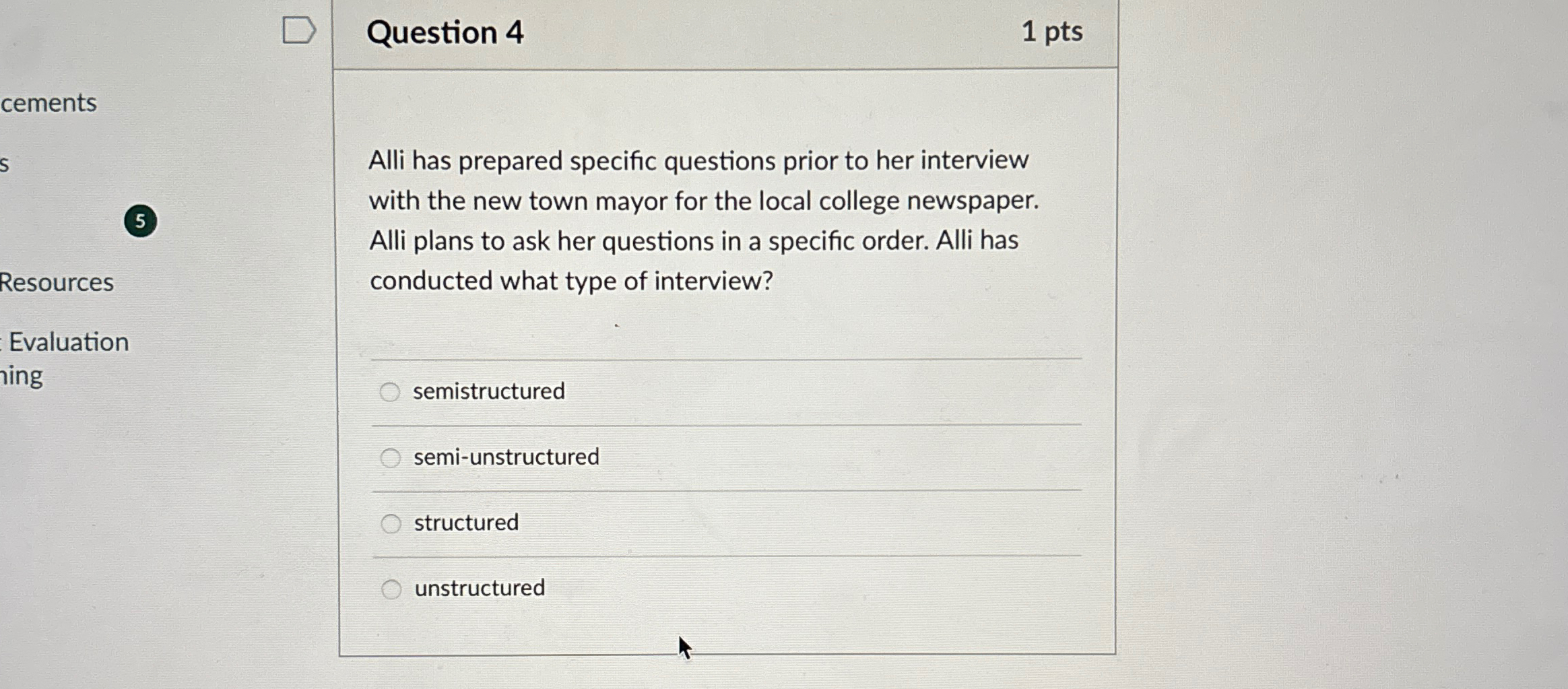Solved Question 41 ﻿ptscements5ResourcesEvaluationningAlli | Chegg.com