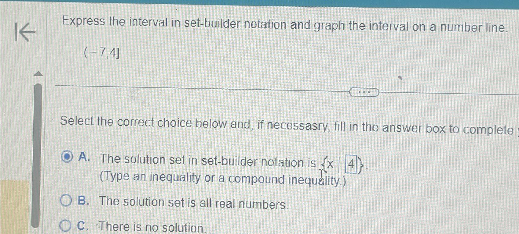 Solved Express the interval in set-builder notation and | Chegg.com