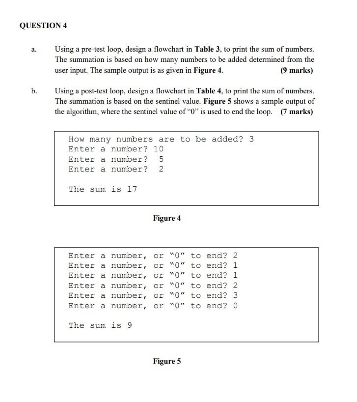 Solved QUESTION 4 a. Using a pre-test loop, design a | Chegg.com