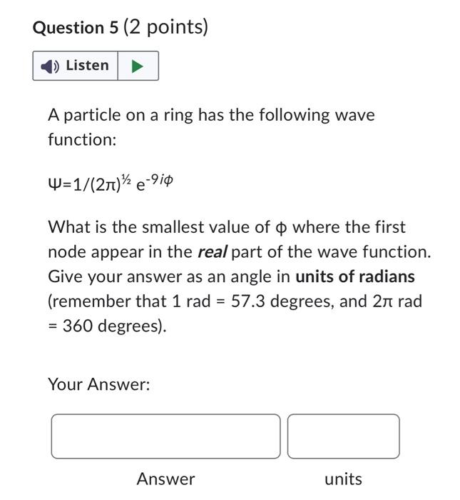 Solved A particle on a ring has the following wave function: | Chegg.com