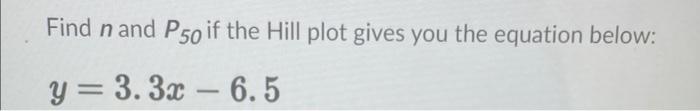 Solved Find n and P50 if the Hill plot gives you the | Chegg.com