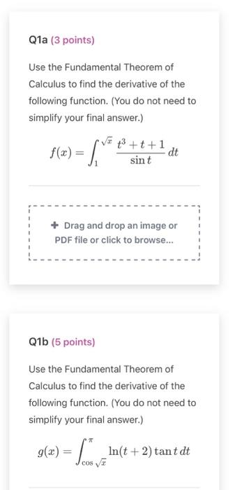Solved Q1a (3 points) Use the Fundamental Theorem of | Chegg.com