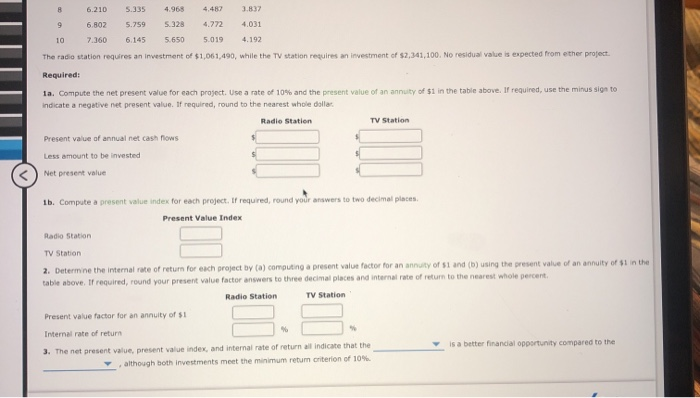 Solved net present value method, internal rate of return | Chegg.com