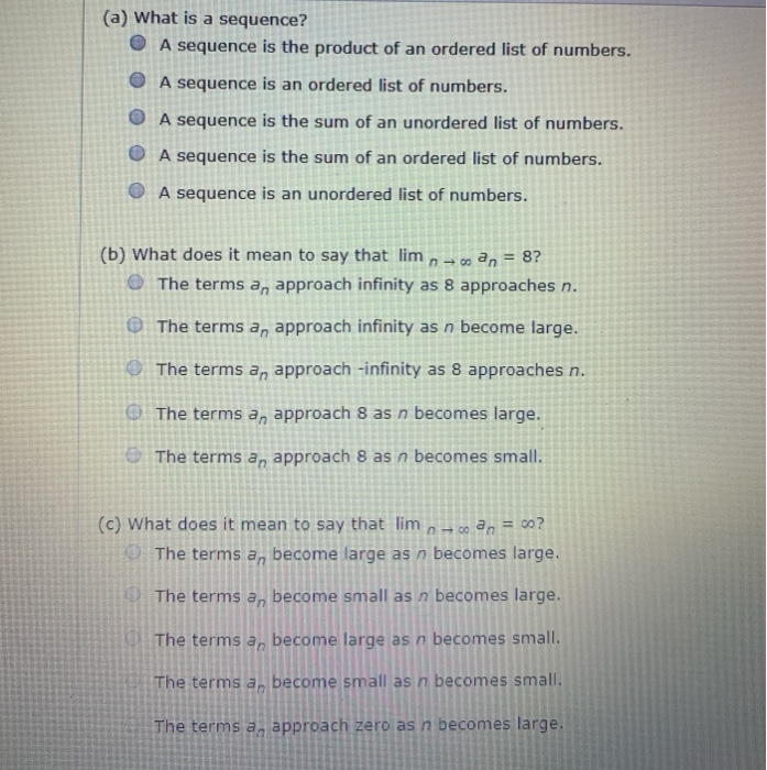 Solved (a) What is a sequence? A sequence is the product of | Chegg.com