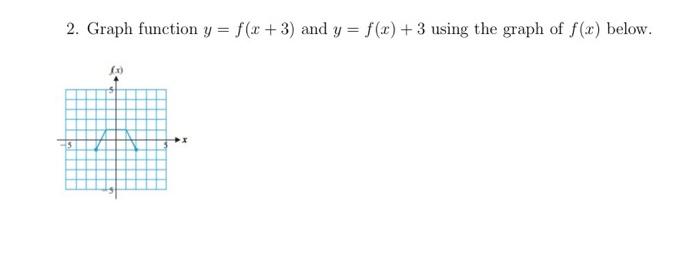 Solved 2. Graph function y = f(x+3) and y = f(x) + 3 using | Chegg.com