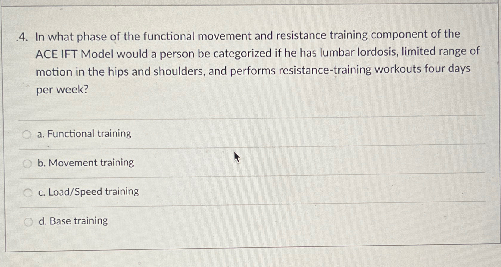 Solved In what phase of the functional movement and | Chegg.com