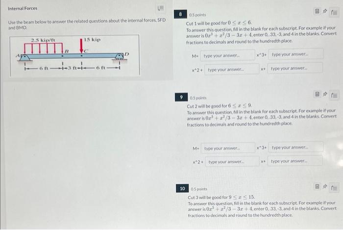 Solved Cut 1 will be good for 0≤x≤6. To answer this | Chegg.com