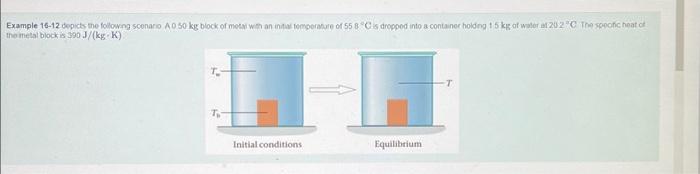 Solved inetal blockis 390 J/(kg⋅K)Rofer to Exnmple 16-12. | Chegg.com