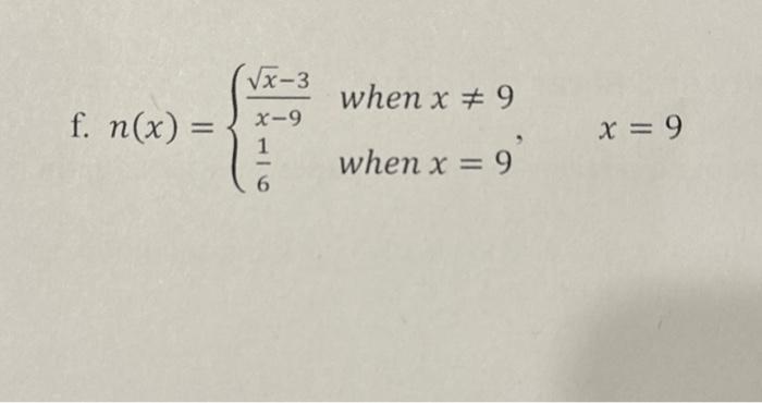 Solved m(x)={x−9x−35 when x =9 when x=9,x=9n(x)={x−9x−361 | Chegg.com
