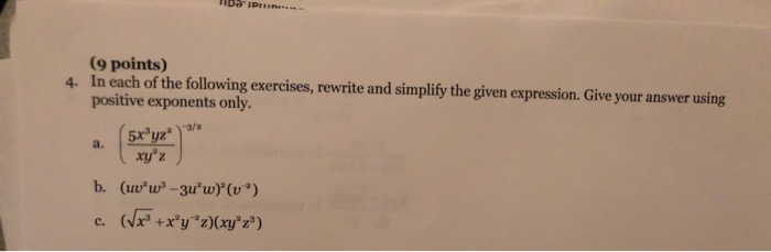 Solved (9 points) 4. In each of the following exercises, | Chegg.com