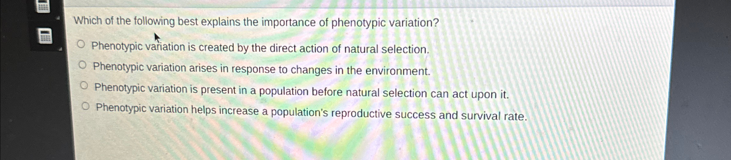 Solved Which of the following best explains the importance | Chegg.com