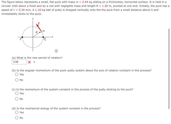 Solved The figure below represents a small, flat puck with | Chegg.com