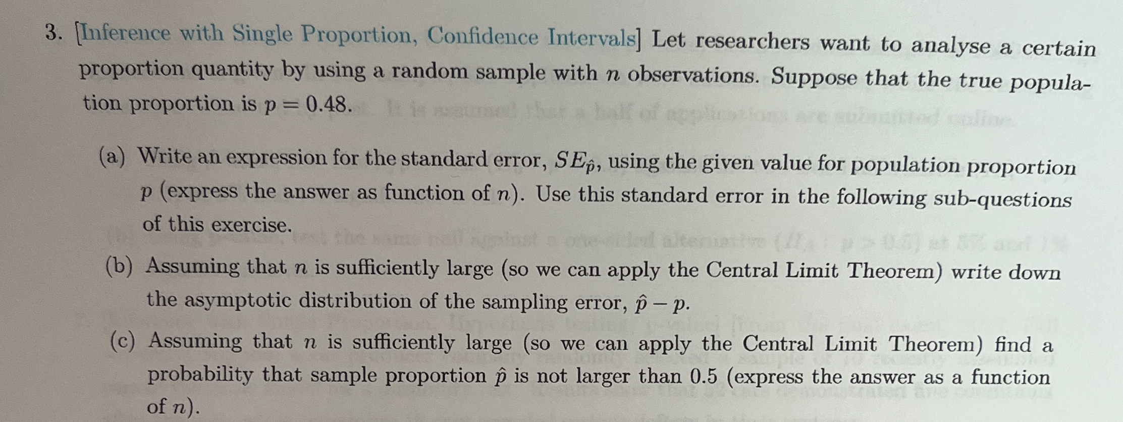 Solved [Inference with Single Proportion, Confidence | Chegg.com