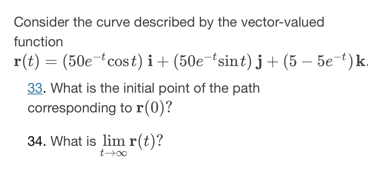 Solved Consider the curve described by the vector-valued | Chegg.com