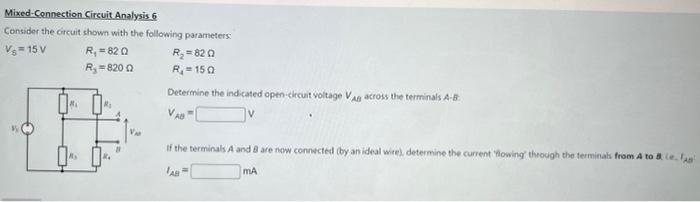 Solved Mixed-Connection Circuit Analysis 6 Consider the | Chegg.com