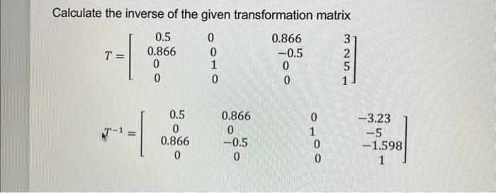 Solved Calculate the inverse of the given transformation | Chegg.com