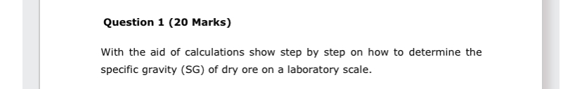Solved Question 1 (20 ﻿Marks)With the aid of calculations | Chegg.com